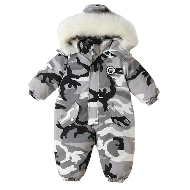 SILVERCELL 9M-3T Toddler Baby Girls Boys Winter One Piece Snowsuits Overalls Ski Suits ...