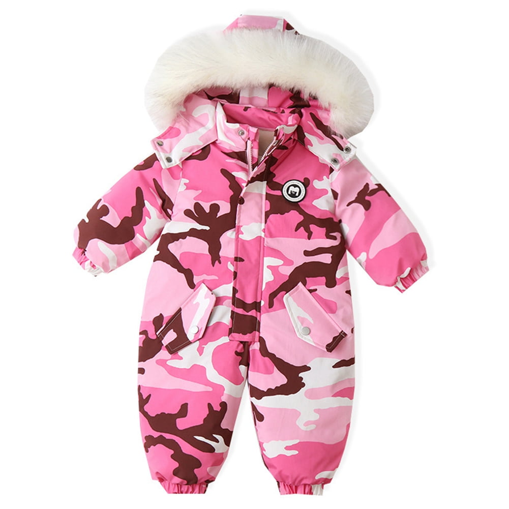 SILVERCELL 9M-3T Toddler Baby Girls Boys Winter One Piece Snowsuits Overalls Ski Suits ...