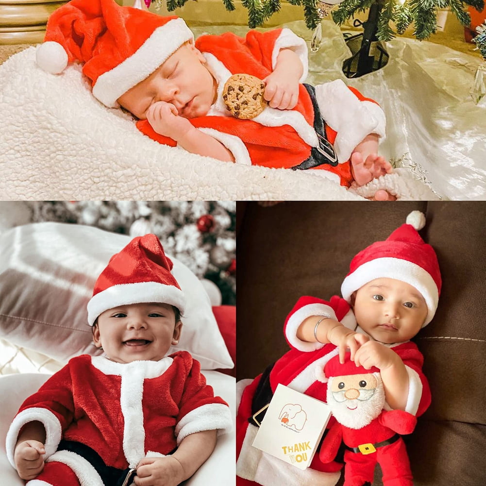 SILVERCELL Baby Girlr Boys Christmas Santa Clothes Outfit with Hat 3Pcs ...