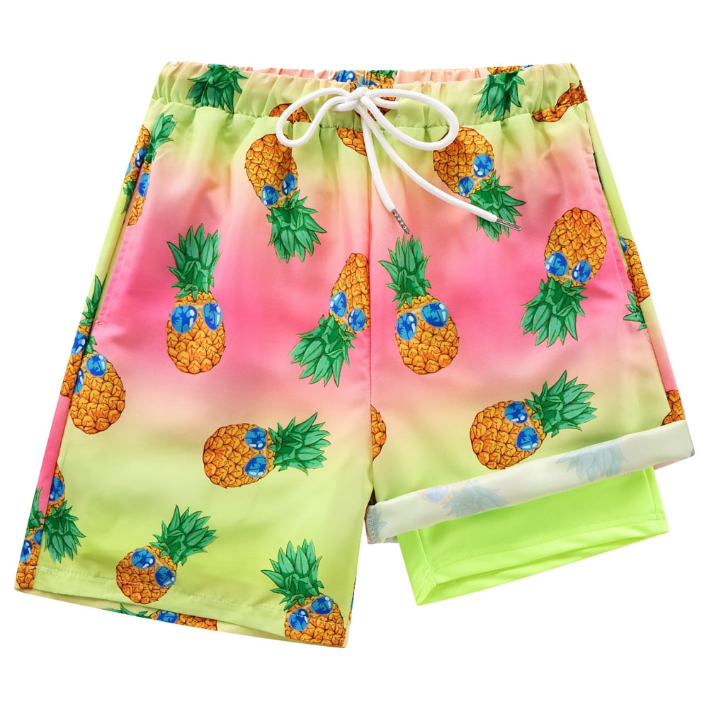 SILVERCELL Boys Swim Trunks with Boxer Brief Liner Swim Shorts Boys ...