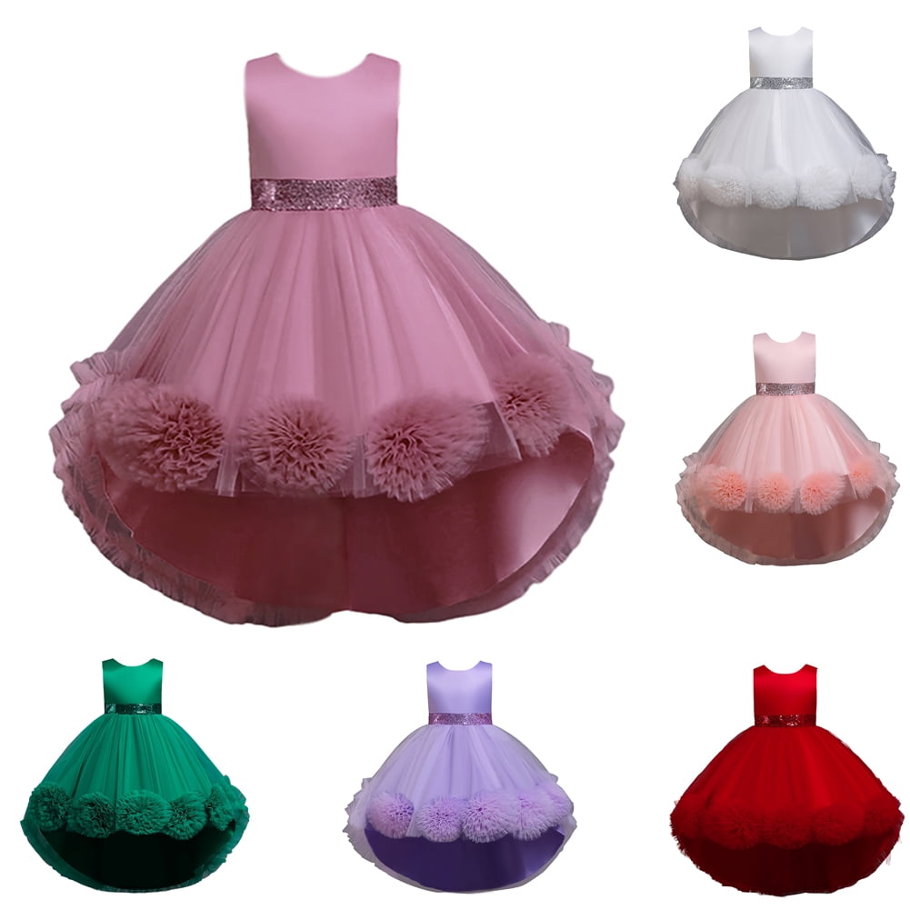 SILVERCELL Flower Girls Vintage Wedding Tulle Dress Hi Low Communion ...