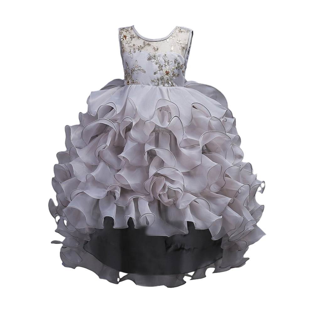 SILVERCELL Girl Dresses Ruffle Lace Pageant Party Wedding Flower Girl ...