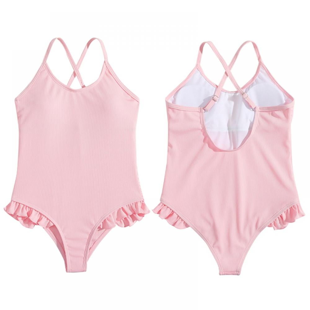 SILVERCELL Girl's One Piece Swimsuit Casual Spaghetti Strap Stretchy ...