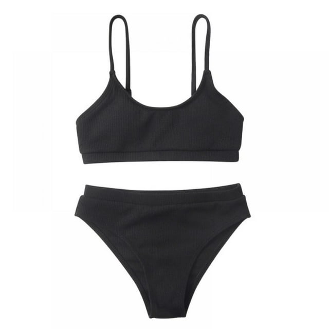 SILVERCELL Girl's Spaghetti Strap Bikini Set High Cut Two Piece Bathing ...