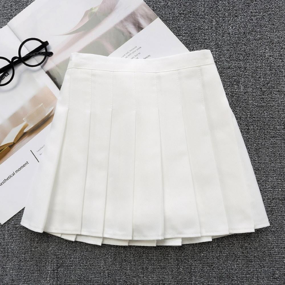 SILVERCELL Girl's Stretchy Solid Color Pleated School Uniforms Dance ...