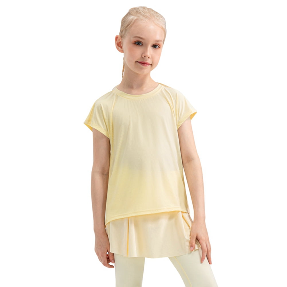 SILVERCELL Girls Athletic Tops Short Sleeves Dry Fit Active Yoga Dance ...