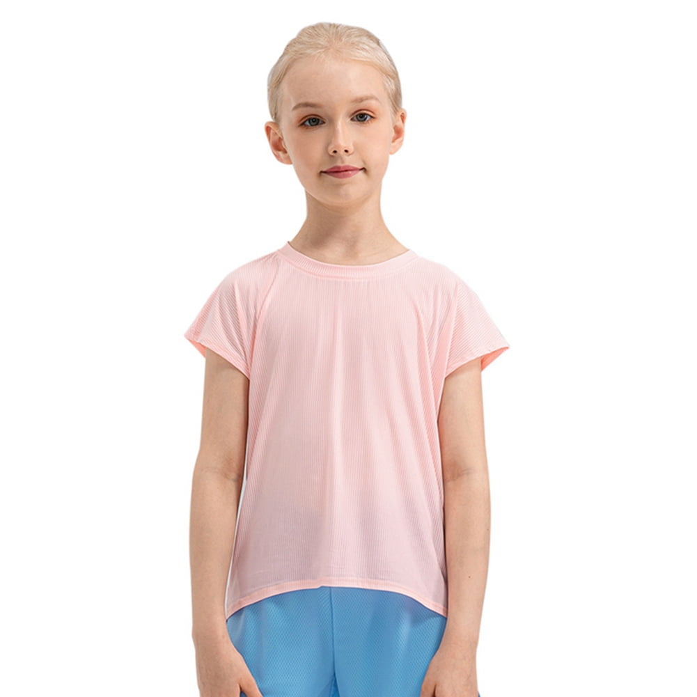 SILVERCELL Girls Athletic Tops Short Sleeves Dry Fit Active Yoga Dance ...