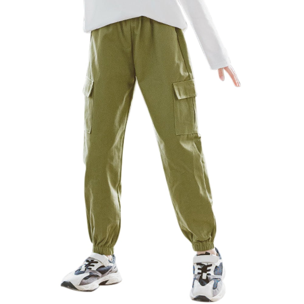 SILVERCELL Girls Cotton Jogger Cargo Pants Loose Street Hip Hop Dance ...