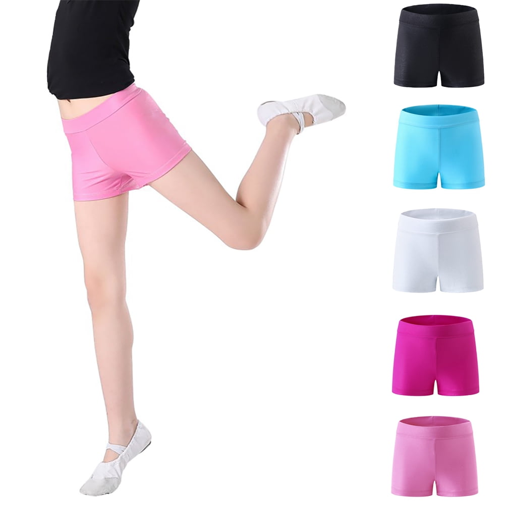 SILVERCELL Girls Gymnastic Shorts Glitter Ballet Dance Shorts Metallic ...