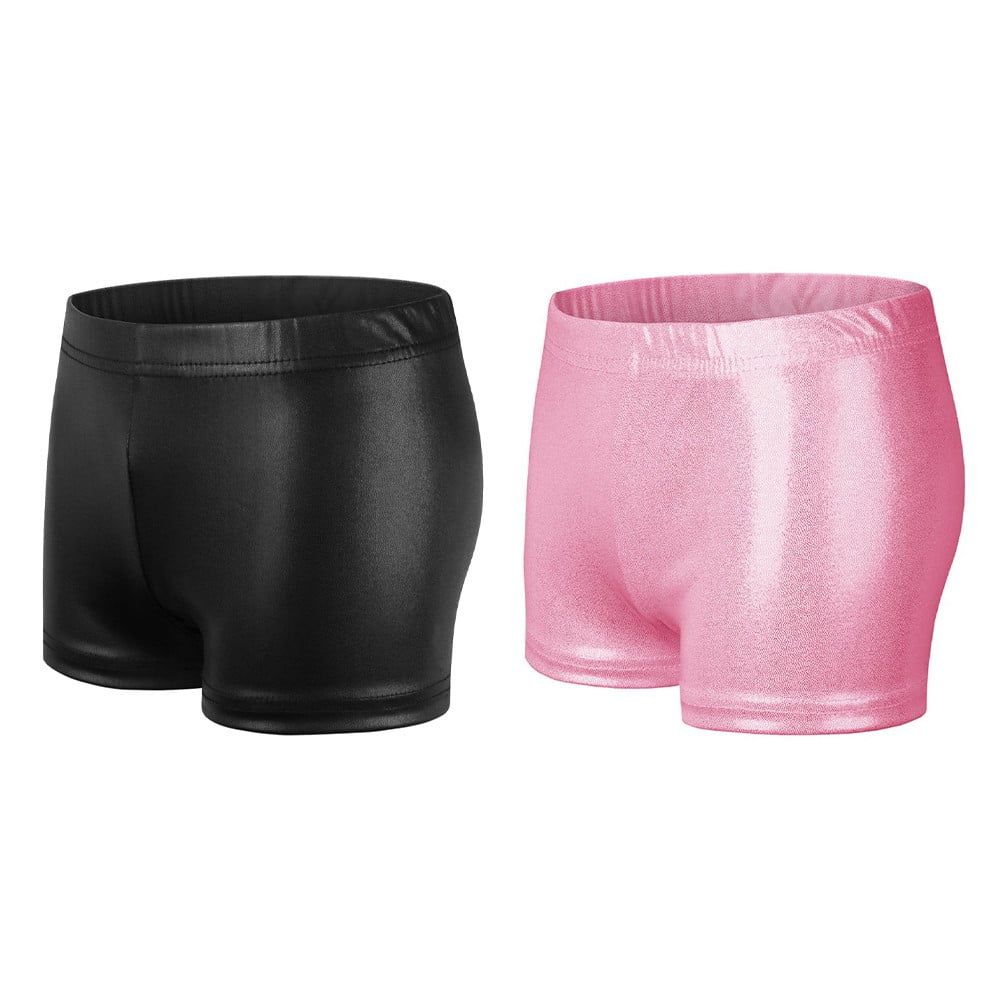 SILVERCELL Girls Gymnastic Shorts Kids Glitter Ballet Dance Shorts ...