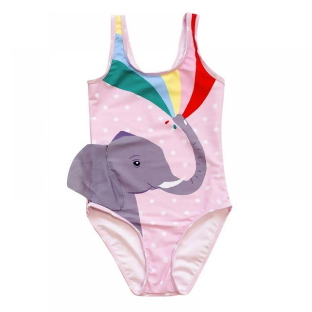 SILVERCELL Girls' One Piece Swimsuit Ruffle Beach Swimwear Leopard Print Bathing Suit 3-8 Years ...