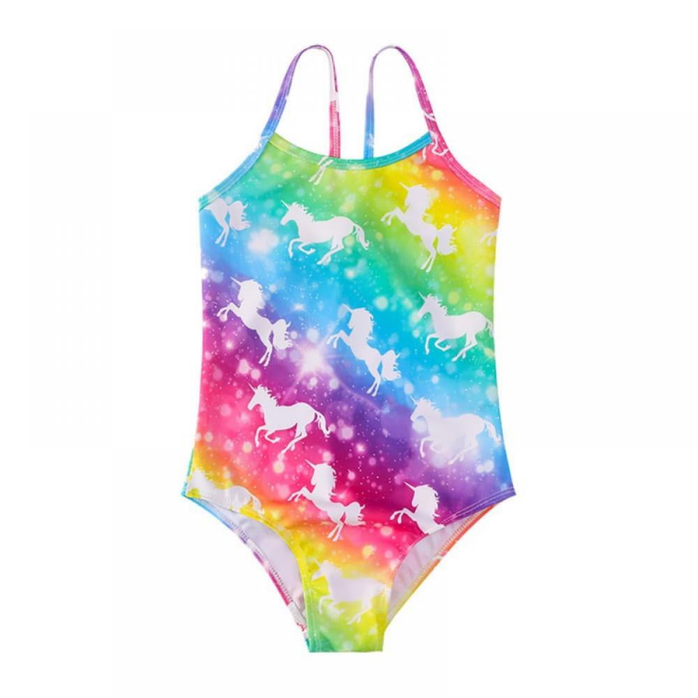 SILVERCELL Girls One Pieces Swimsuit Cute Dinosaur Swimwear Bathing ...