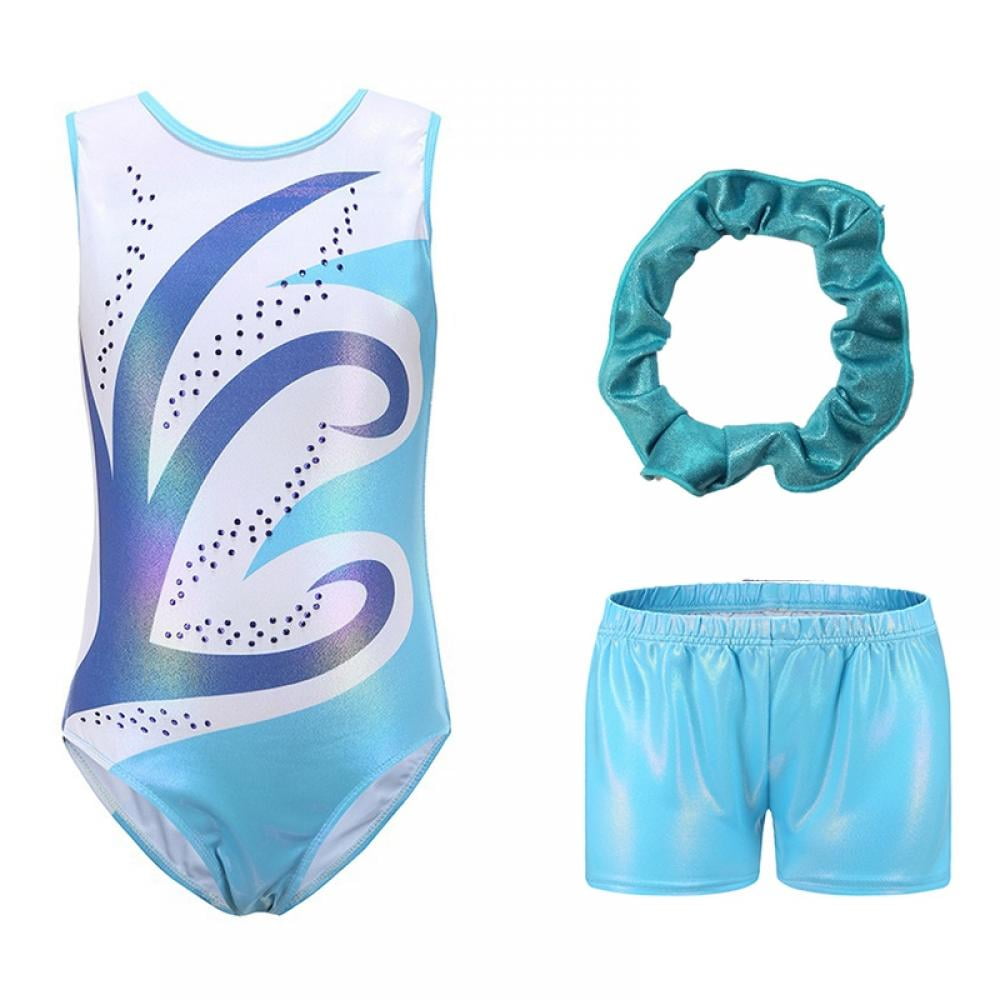 SILVERCELL Girls Rhinestone Sleeveless Dance Outfits Set 3 Piece ...