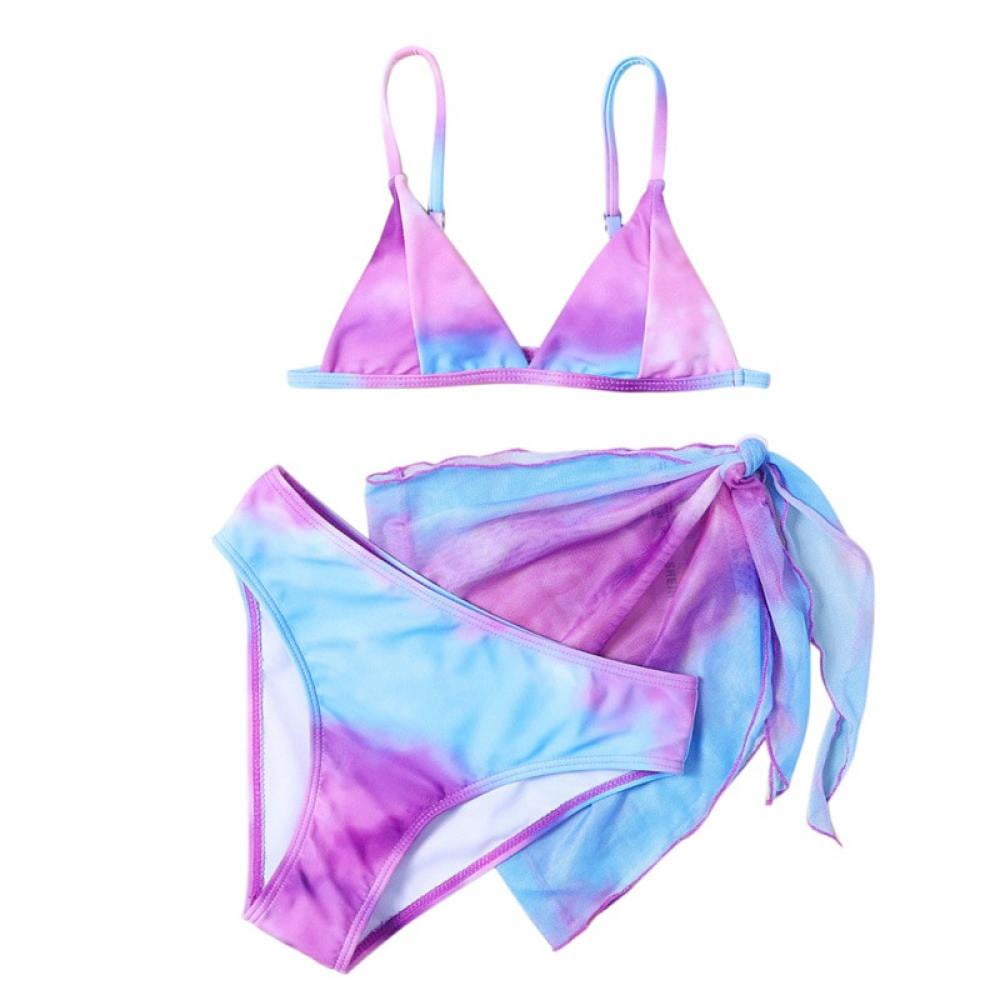 SILVERCELL Kids Girl 3 Pack Bikini Set Swimwear Bathing Suit Beach ...