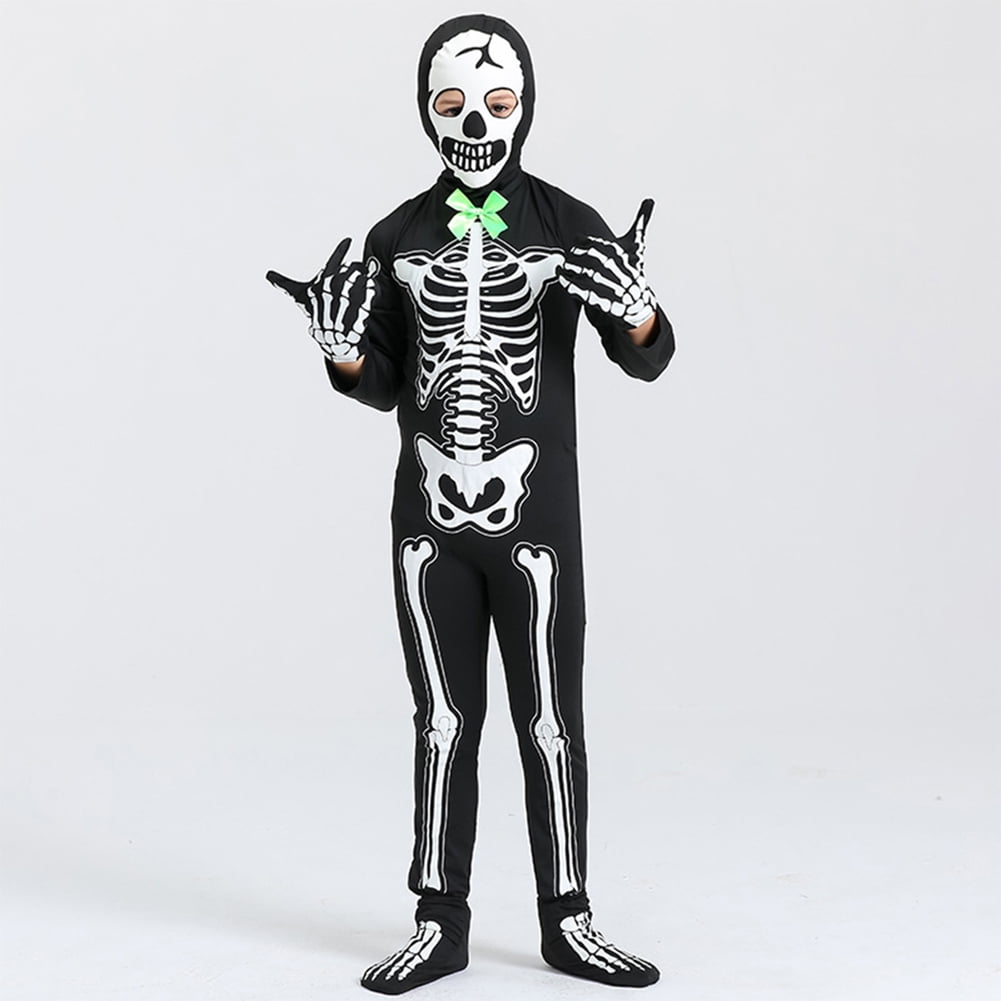 SILVERCELL Kids Skeleton Costume Glow in The Dark Halloween Bone ...