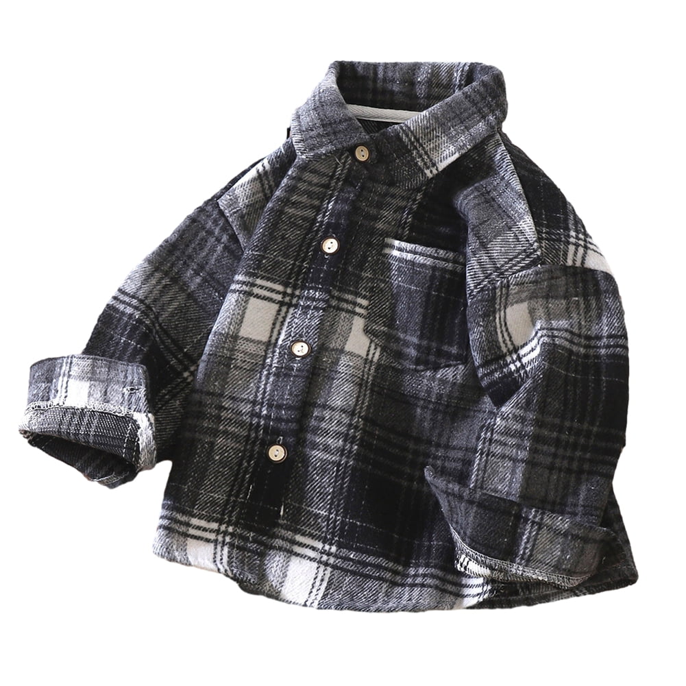 SILVERCELL Kids Toddler Boys Button Down Shirt Long Sleeve Boys Flannel ...