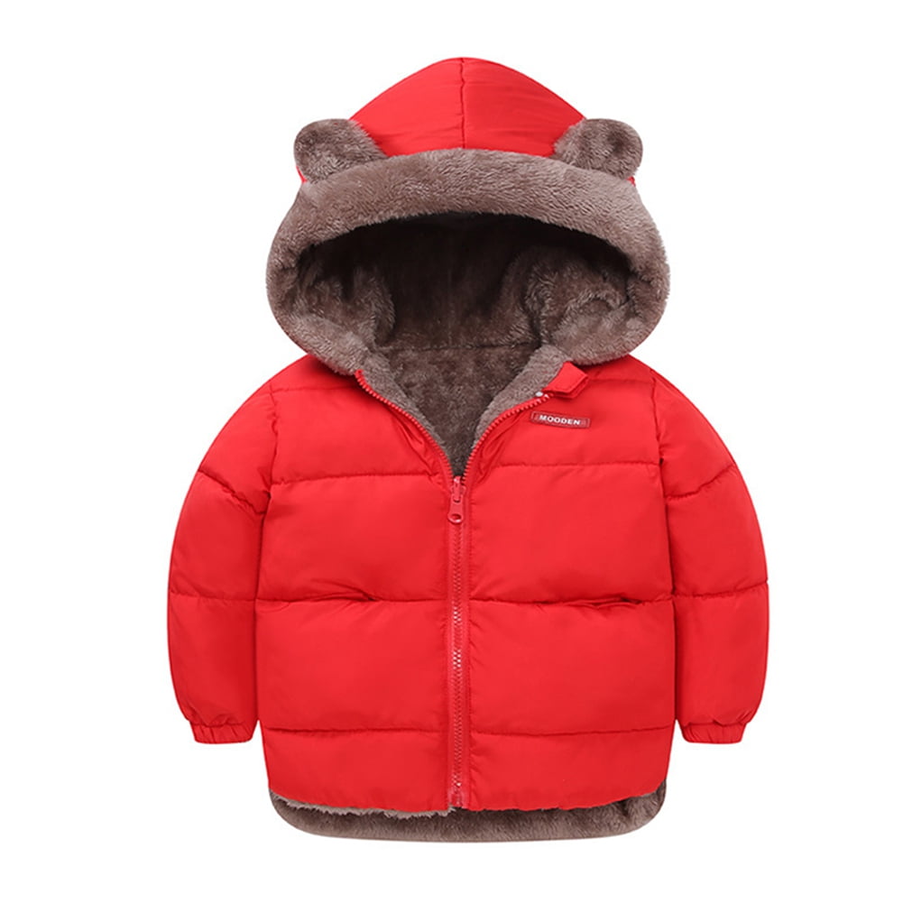Silvercell Kids Winter Coat, Toddler Hooded Jacket, Fleece Lining, Bear Ears, Ages 1-6T ...