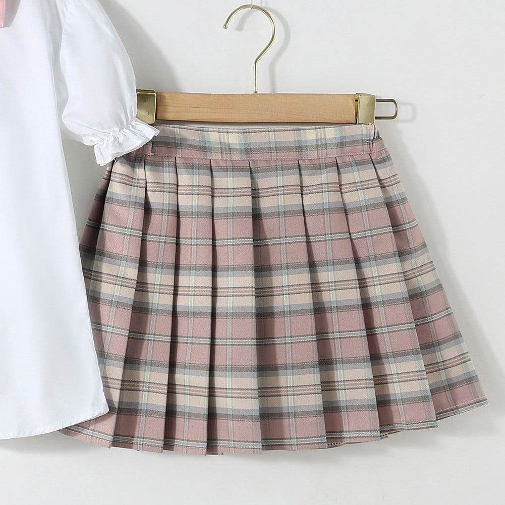 SILVERCELL Pleated Plaid Mini Skirt for Girls Casual Tennis A Line ...