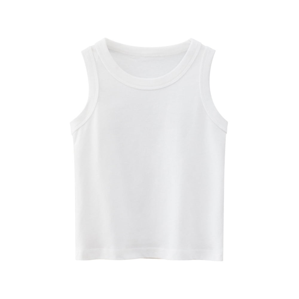 SILVERCELL Summer Toddler Kids Boys and Girls Solid Color Tank Top Crew ...
