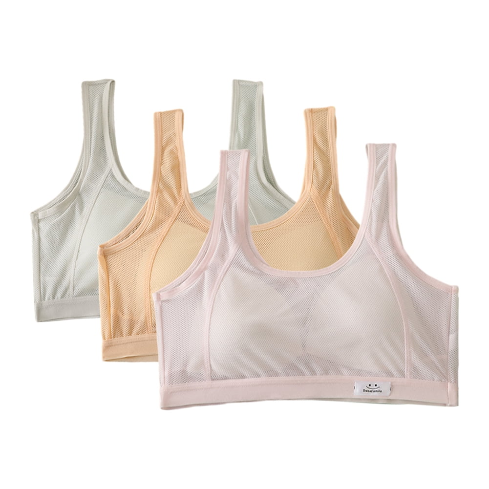 SILVERCELL Teen Girls' Training Bra Seamless Cotton Cami Wireless Bras ...