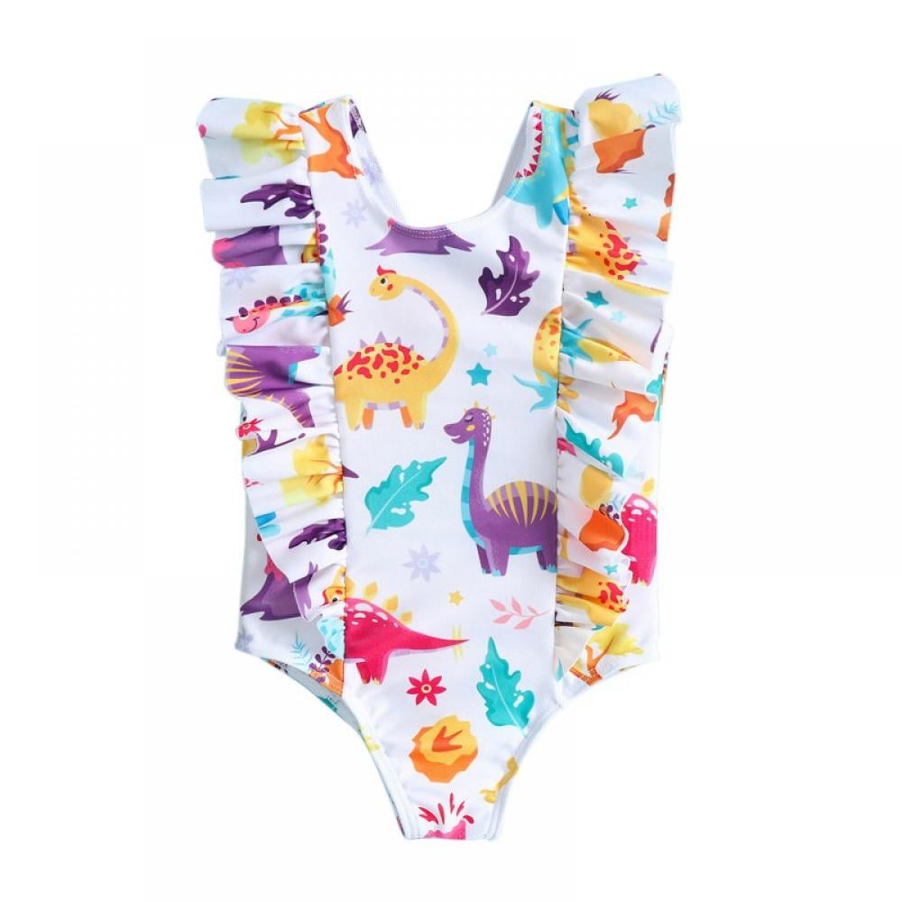 SILVERCELL Toddler Girl Ruffle One Piece Swimsuits Infant Baby Bikini ...