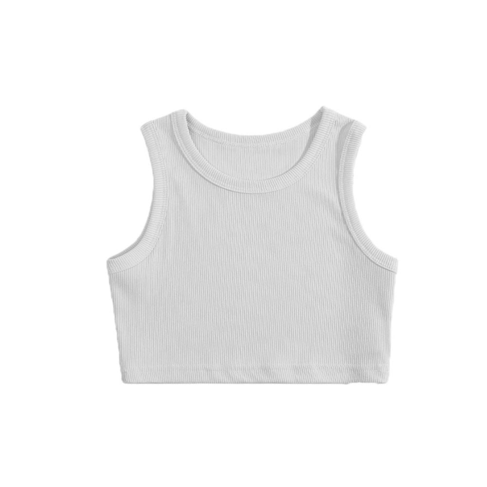 SILVERCELL Toddler Girls' 1 Pack Ribbed Knit Cami Crop Tops, 2-9T ...