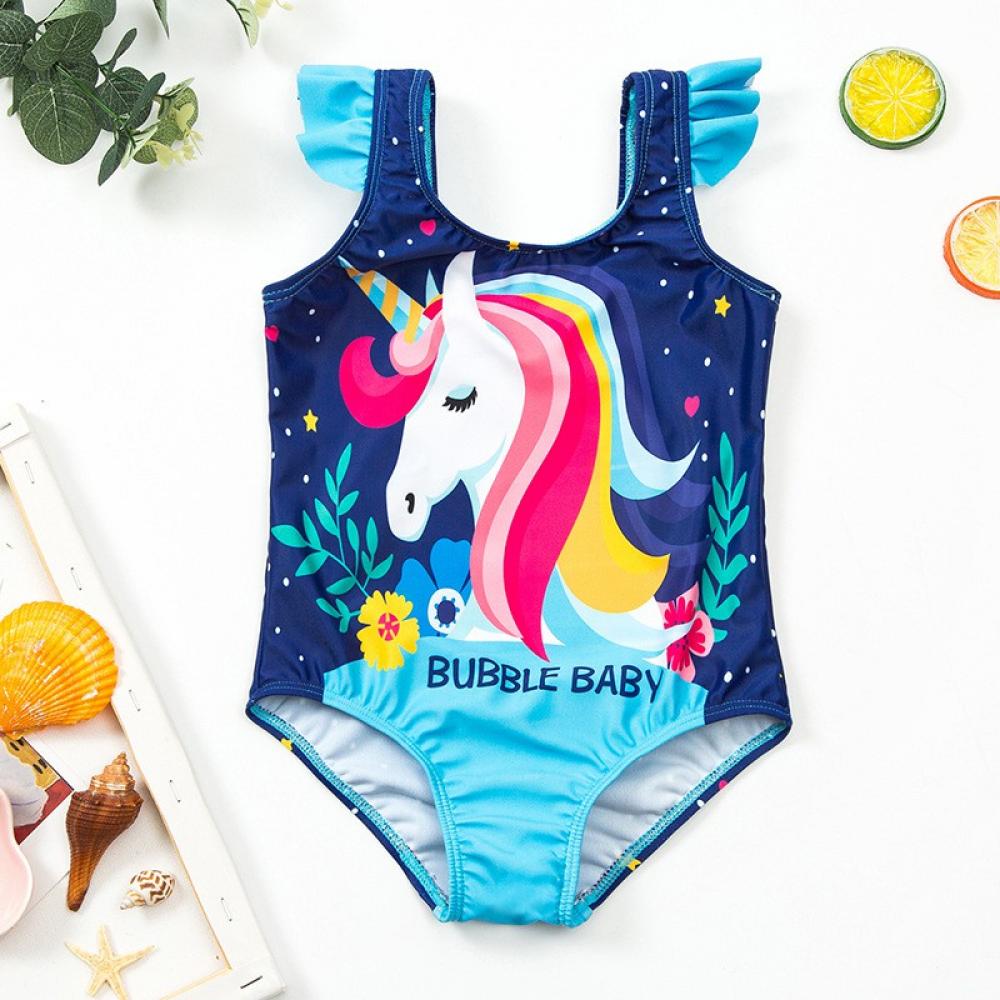 SILVERDELL Girls One Piece Swimsuits Bathing Suits for Kids Unicorn ...