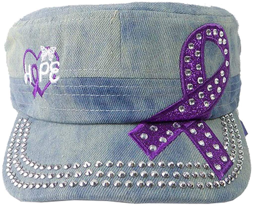 SILVERFEVER Women's Military Cadet Cap Hat - Patch Cotton - Studded ...