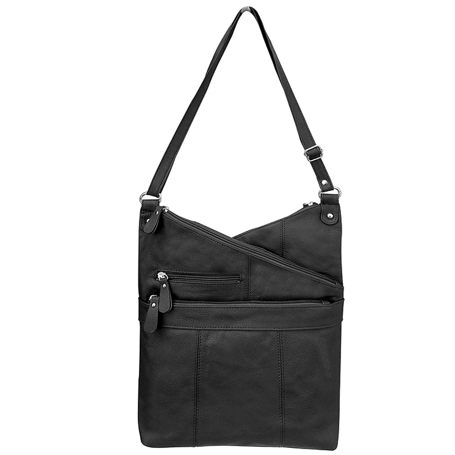 SILVERFEVER Womens Leather Large Crossbody Travel College Student Indie ...