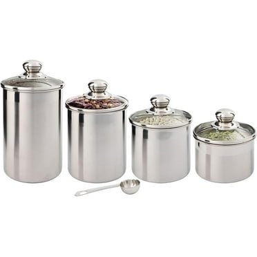 Cooks Standard 4-Piece Stainless Steel Airtight Canister Set with Seal ...