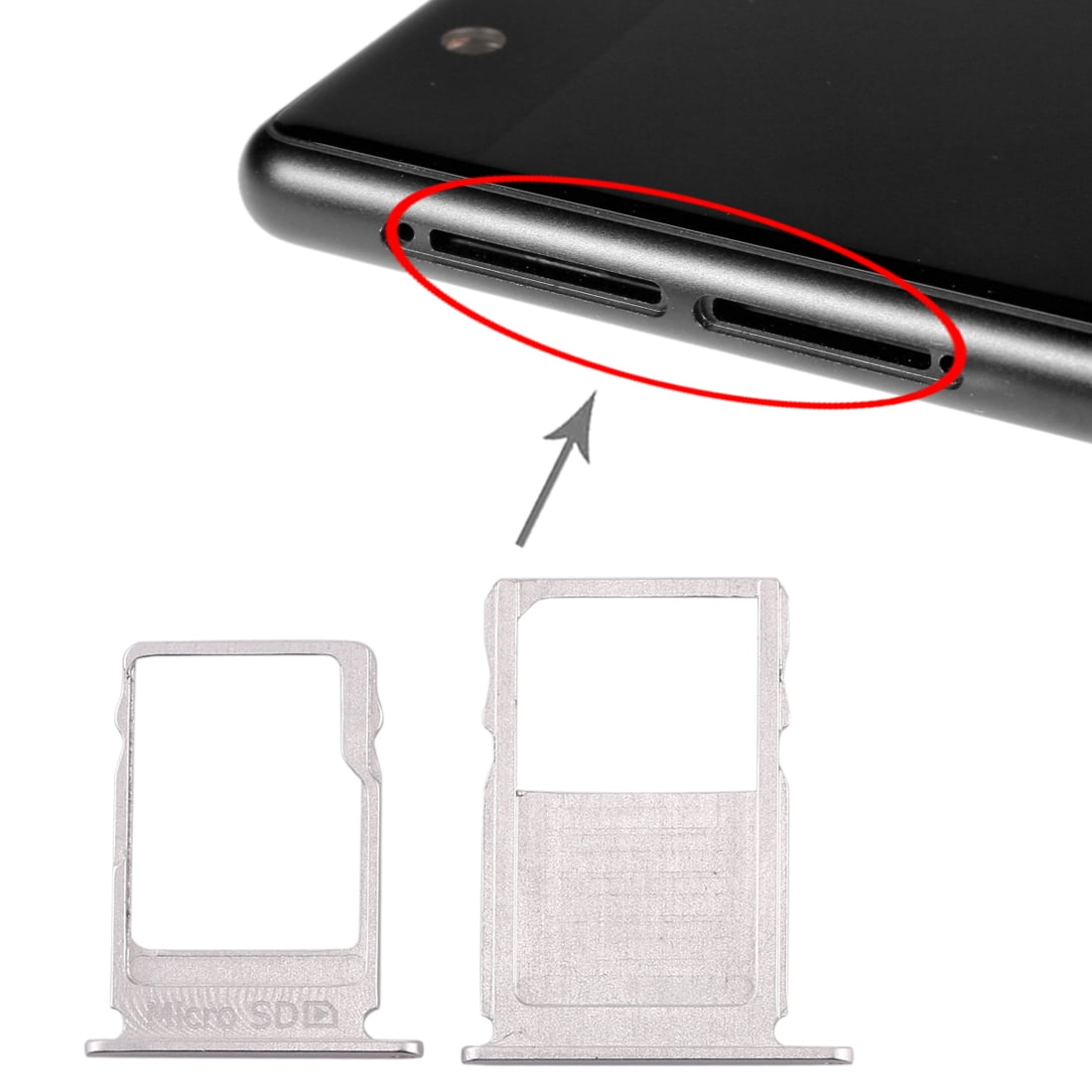 SIM Card Tray + Micro SD Card Tray for Nokia 3 TA-1020 TA-1028 TA-1032 TA-1038 - Walmart.com