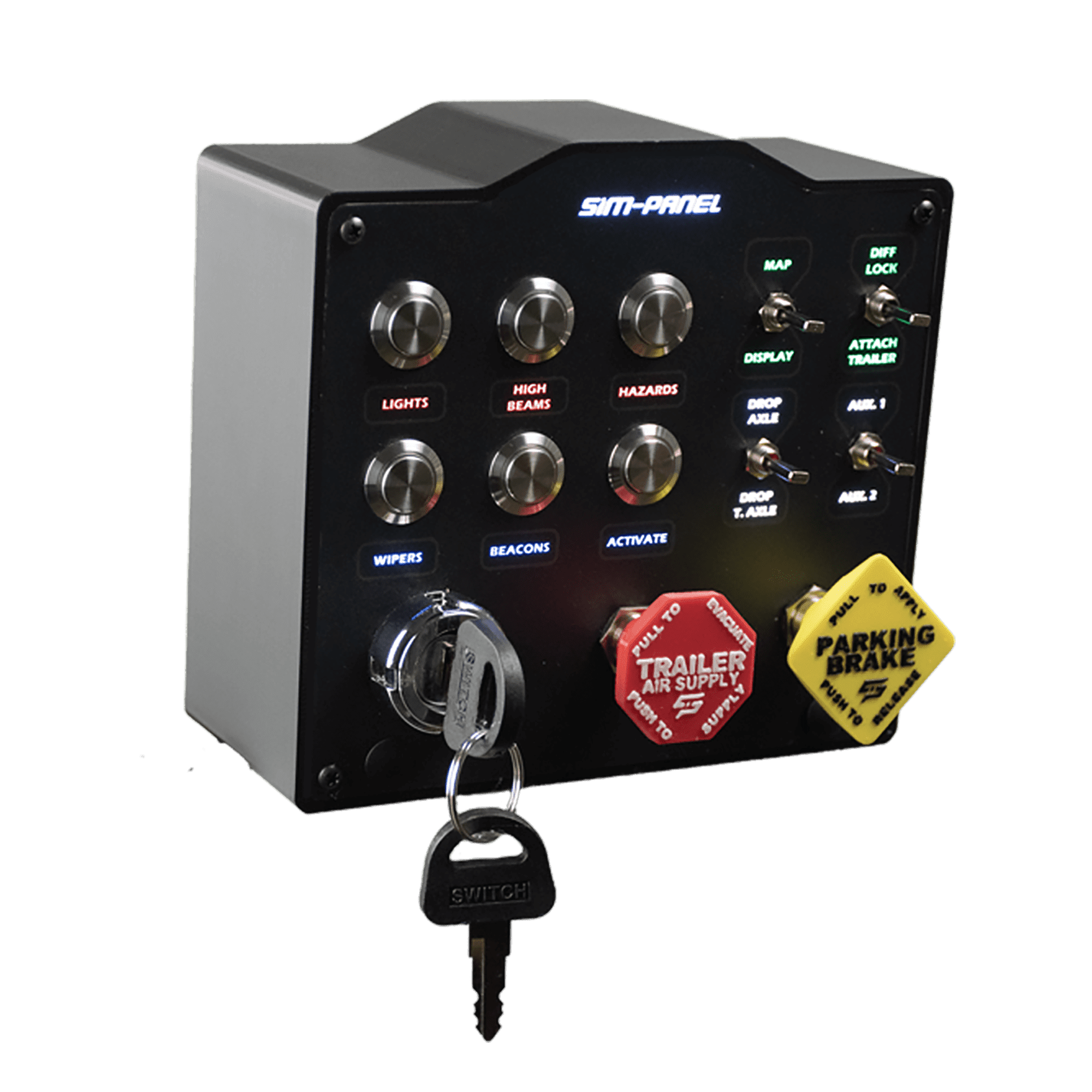 SIM-PANEL HTE Button Box for American Truck Simulator W/CUSTOMIZABLE BACKLIGHTING (ATS/ETS2 ...