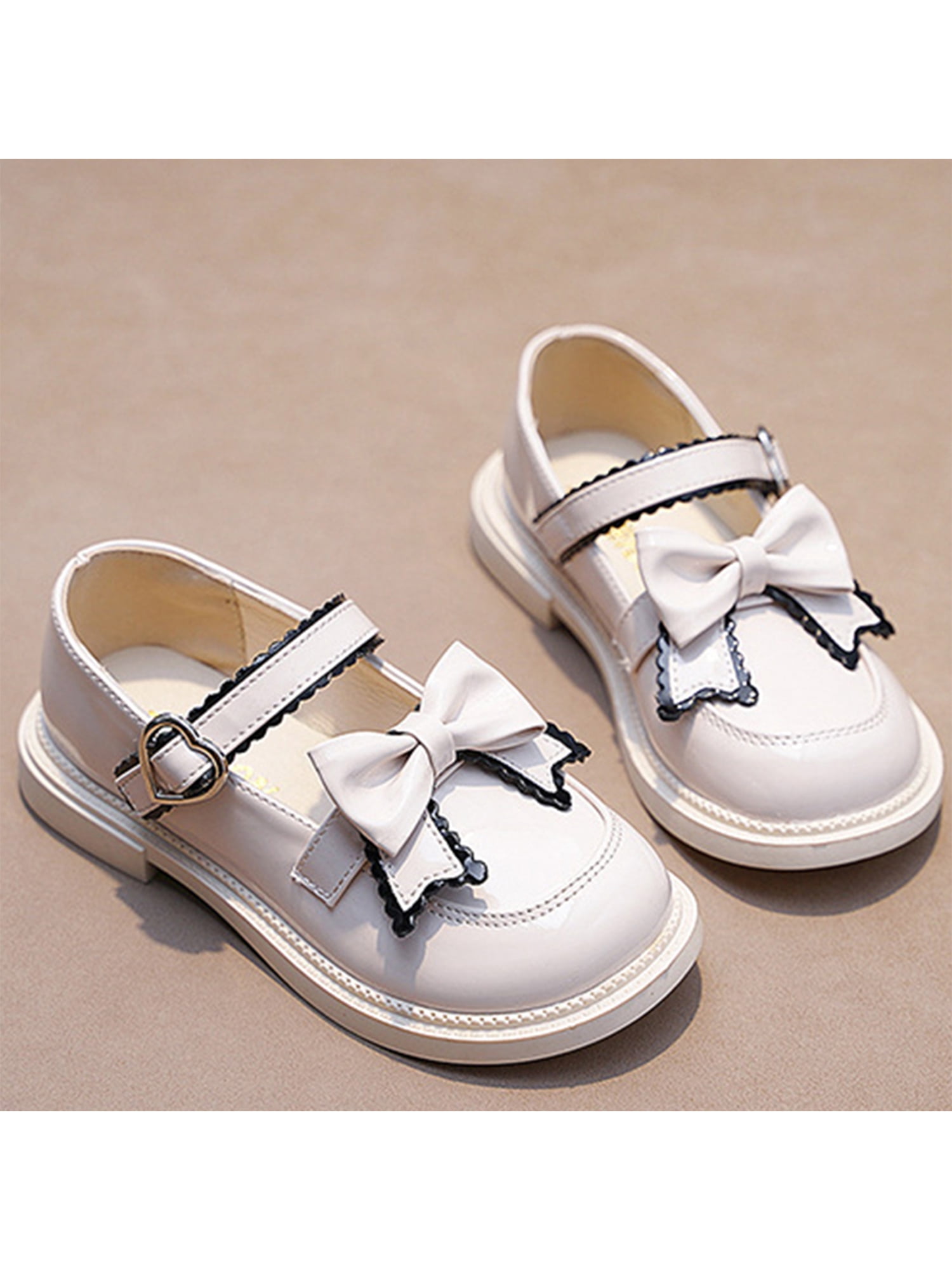SIMANLAN Kids Girl Princess Shoes With Bow Mary Jane Dress School Shoe ...
