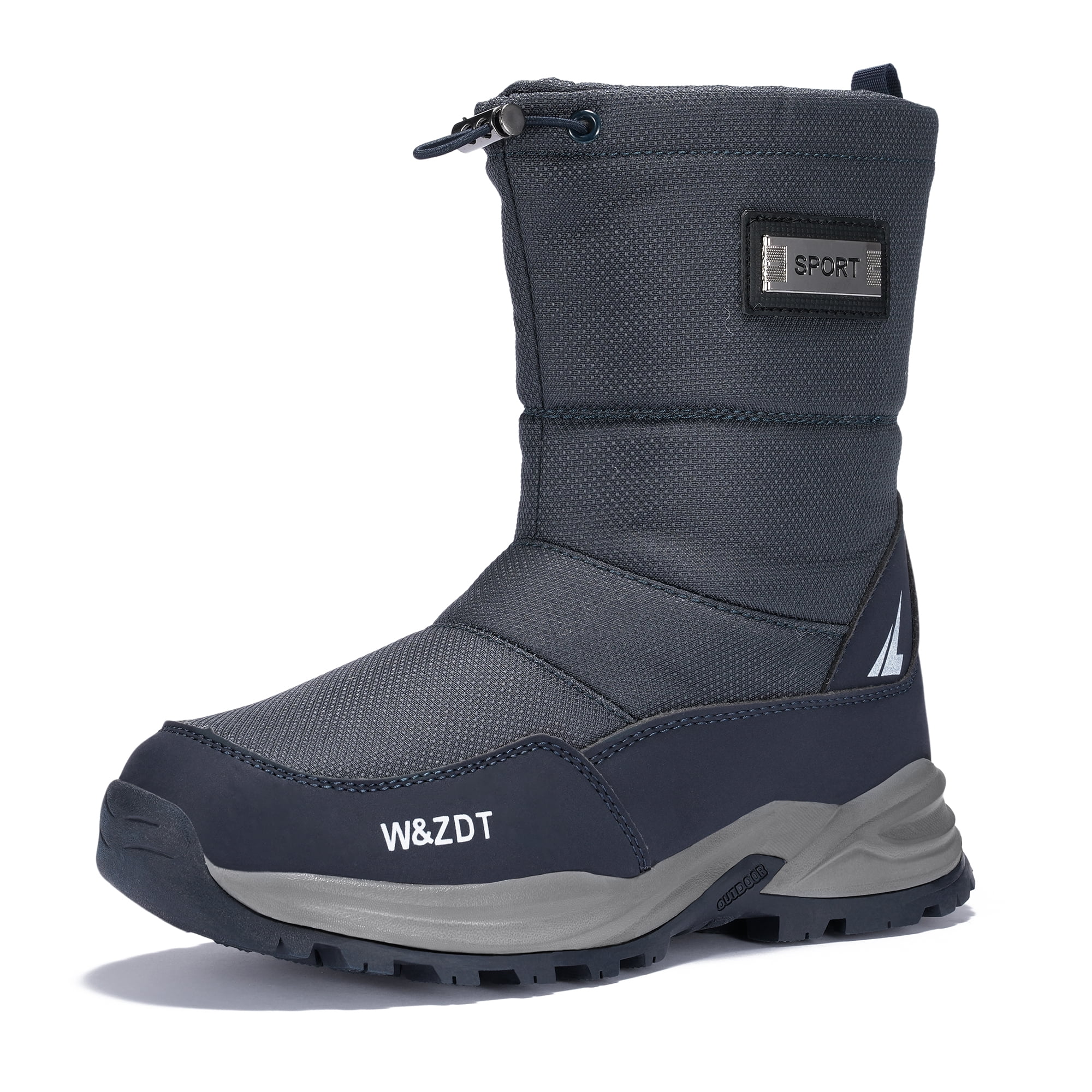 SIMANLAN Men Waterproof Outdoor Winter Anti-Slip Snow Boots Blue 7.5 ...
