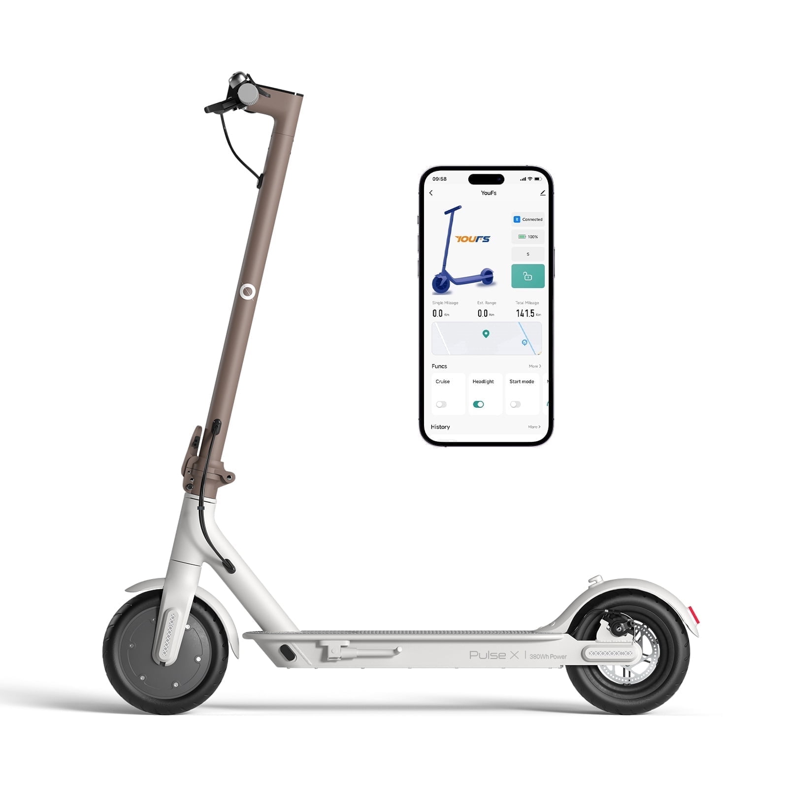 SIMATE Electric Scooter for Adults, 10" Solid Tires, 500W Motor, 25 ...