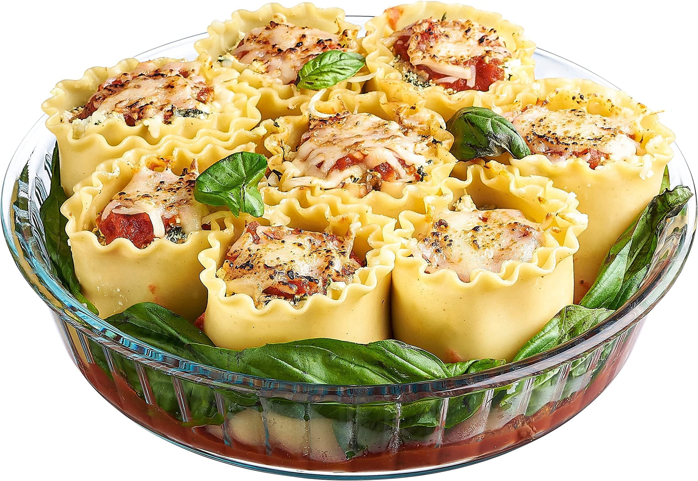 SIMAX 10.25 Inch Glass Bakeware, Deep Round Pie Dish, Fluted Quiche ...