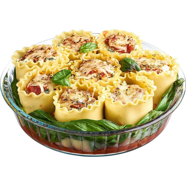 SIMAX 10.25 Inch Glass Bakeware, Deep Round Pie Dish, Fluted Quiche ...