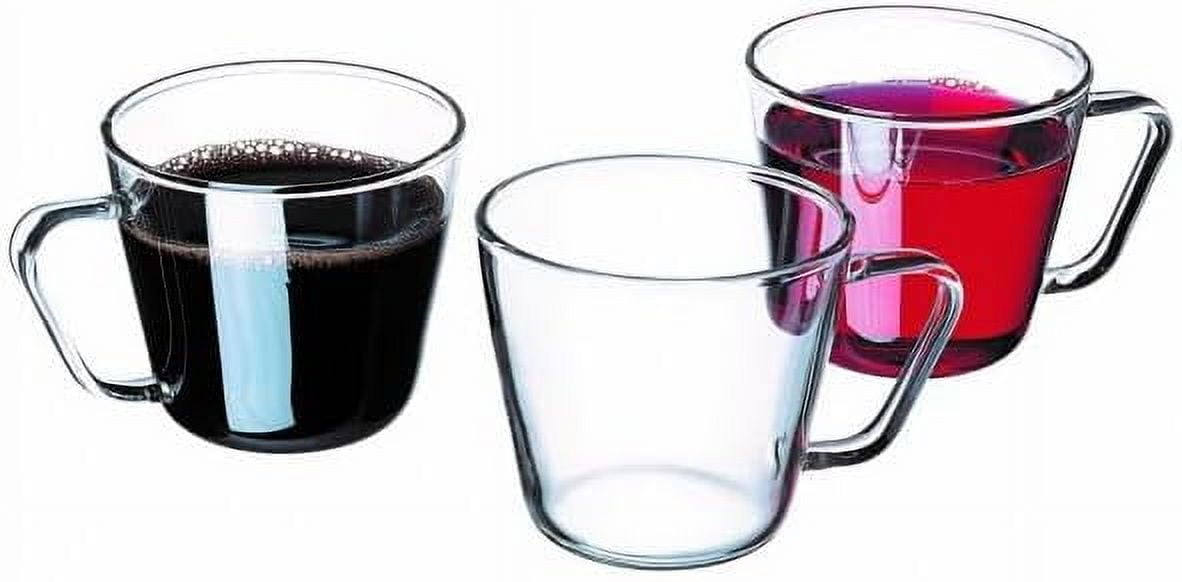 SIMAX Small Clear Coffee Mug, 7 Ounce Glass Tea Cups, Set of 6 Heat ...
