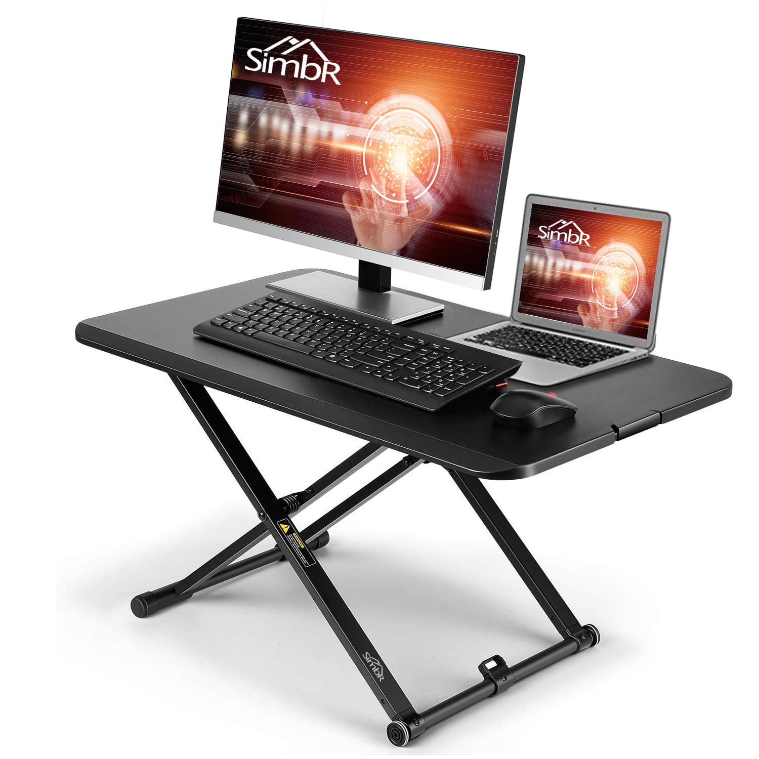 SIMBR Standing Desk Converter, 30" Ultra-Thin Height Adjustable Stand ...