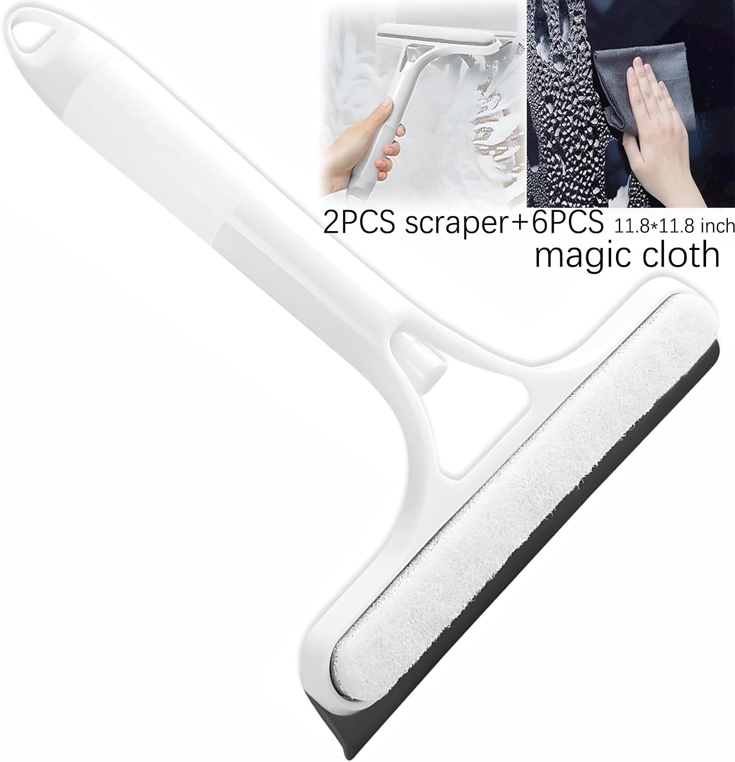 SIMDOO 2PCS 3 in 1 Window Cleaning Scraper,3 in 1 Spray Squeegee, Add 6 ...