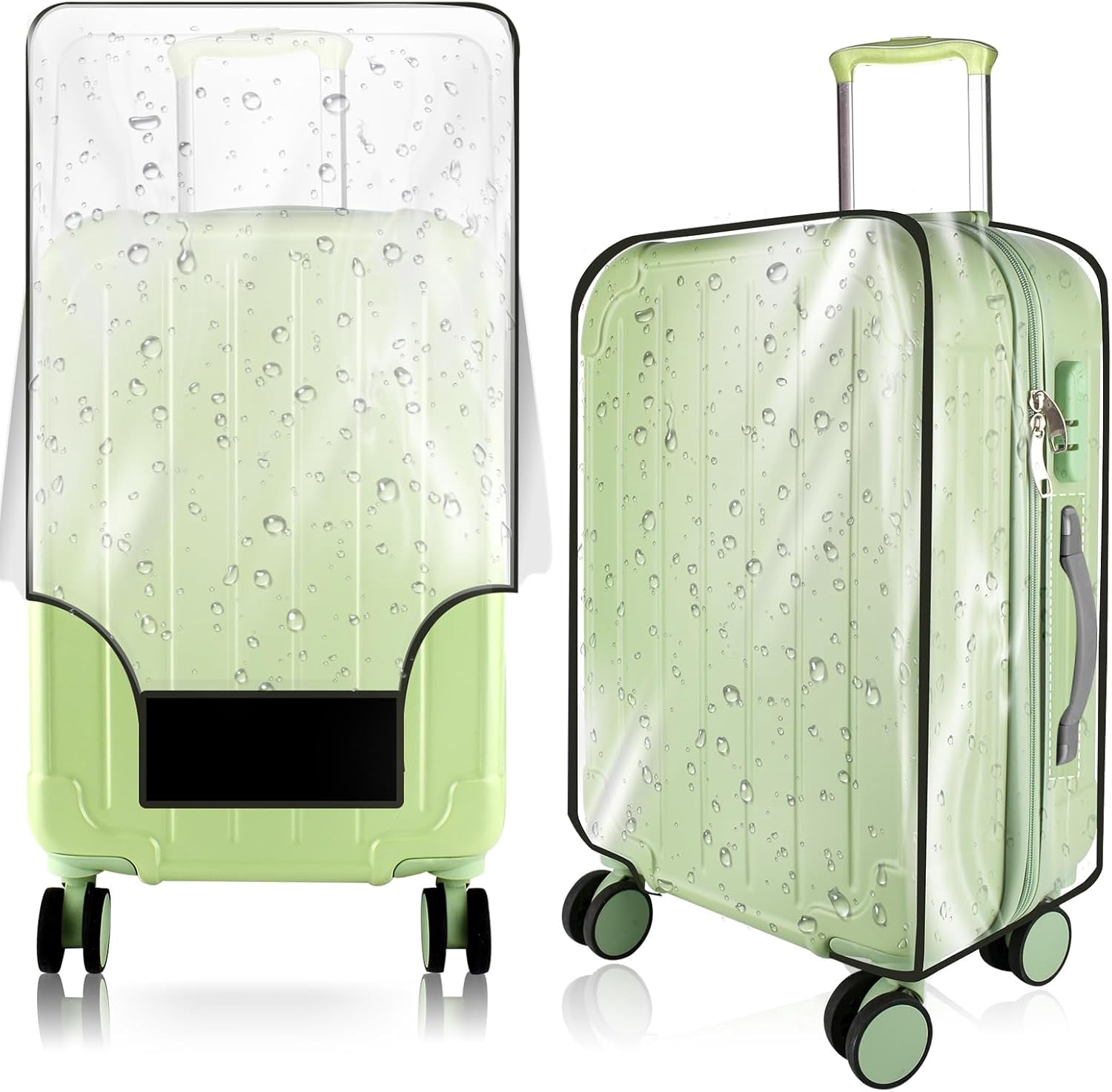 SIMDOO Thick Transparent Luggage Protection Cover Transparent Black ...