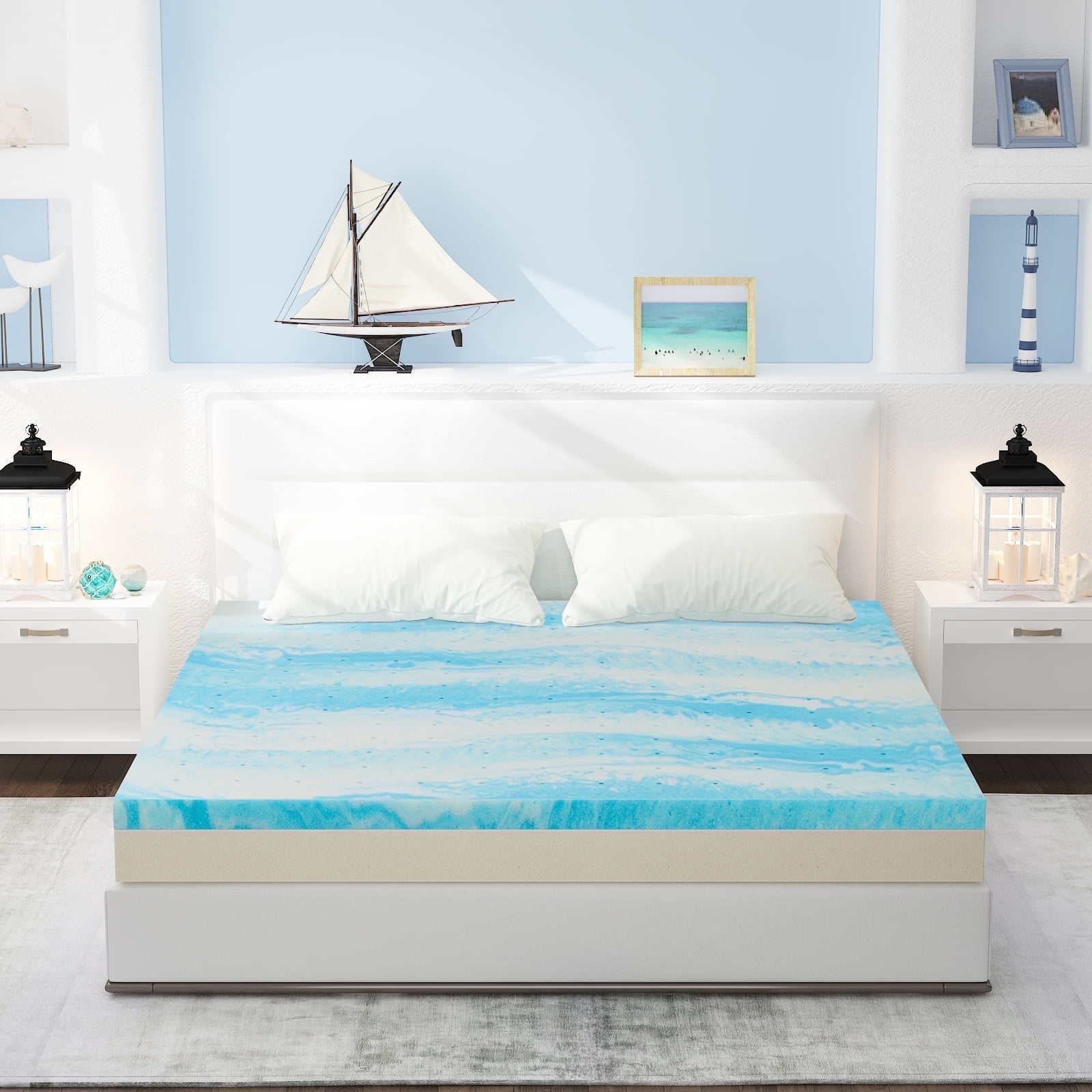 SIMENMAX Gel-Infused 3 Inch Full Size Memory Foam Mattress Topper ...