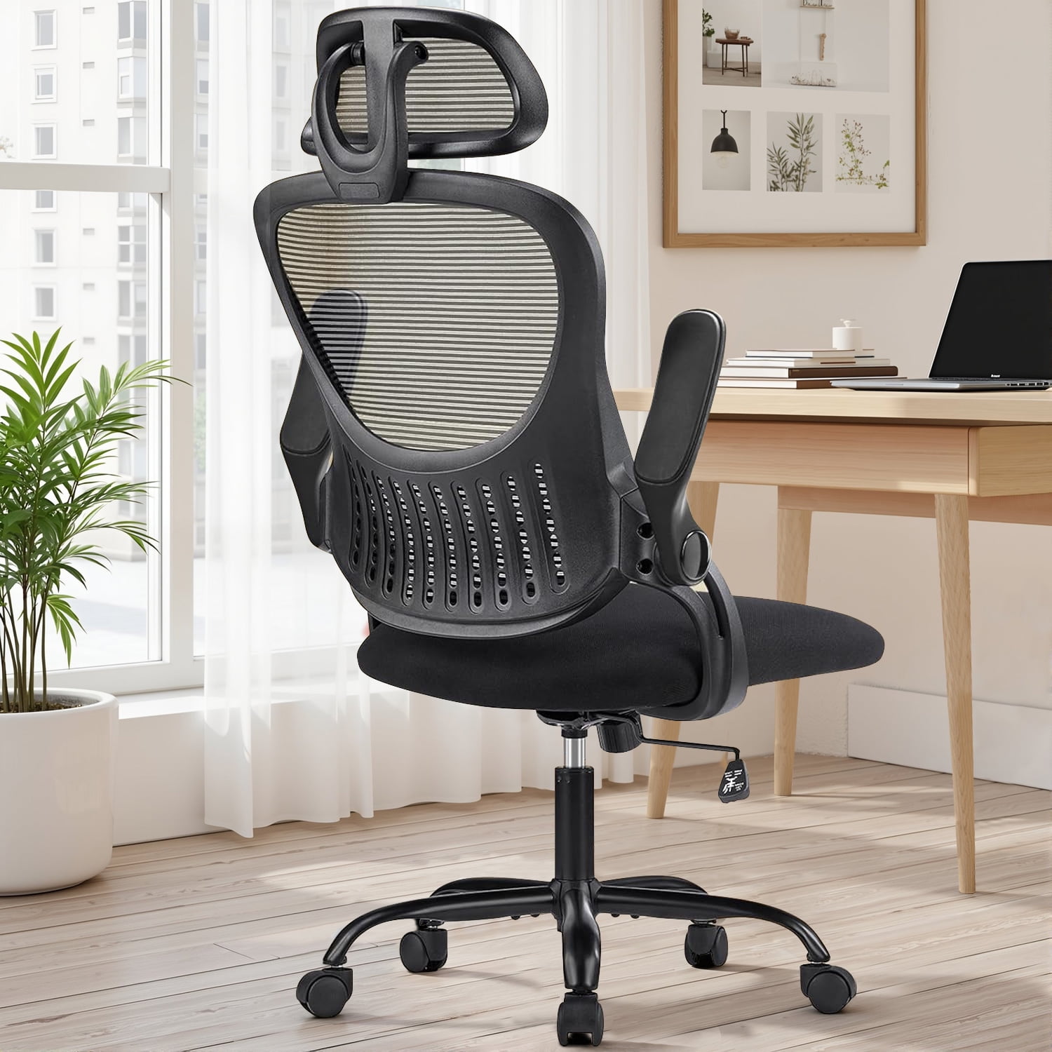 SIMENMAX Office Chair, Ergonomic Computer Chairs with Flip-up Arms ...