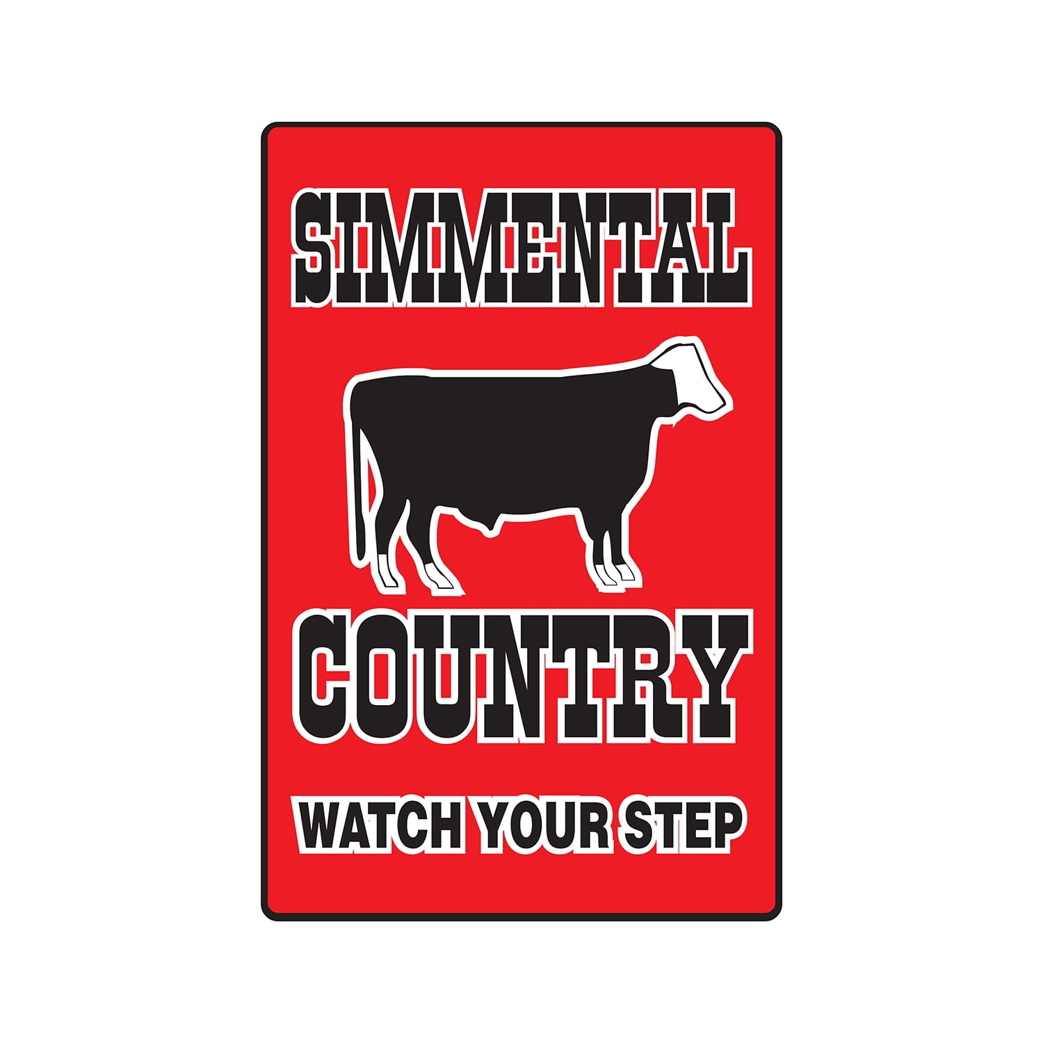 SIMMENTAL COUNTRY Decal farm animals watch your step redneck | Indoor ...