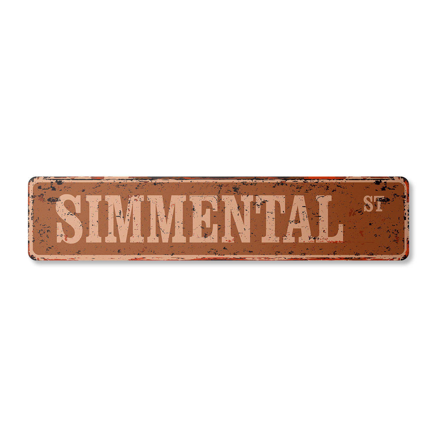 SIMMENTAL Vintage Aluminum Street Sign cow cattle beef farmer farm ...
