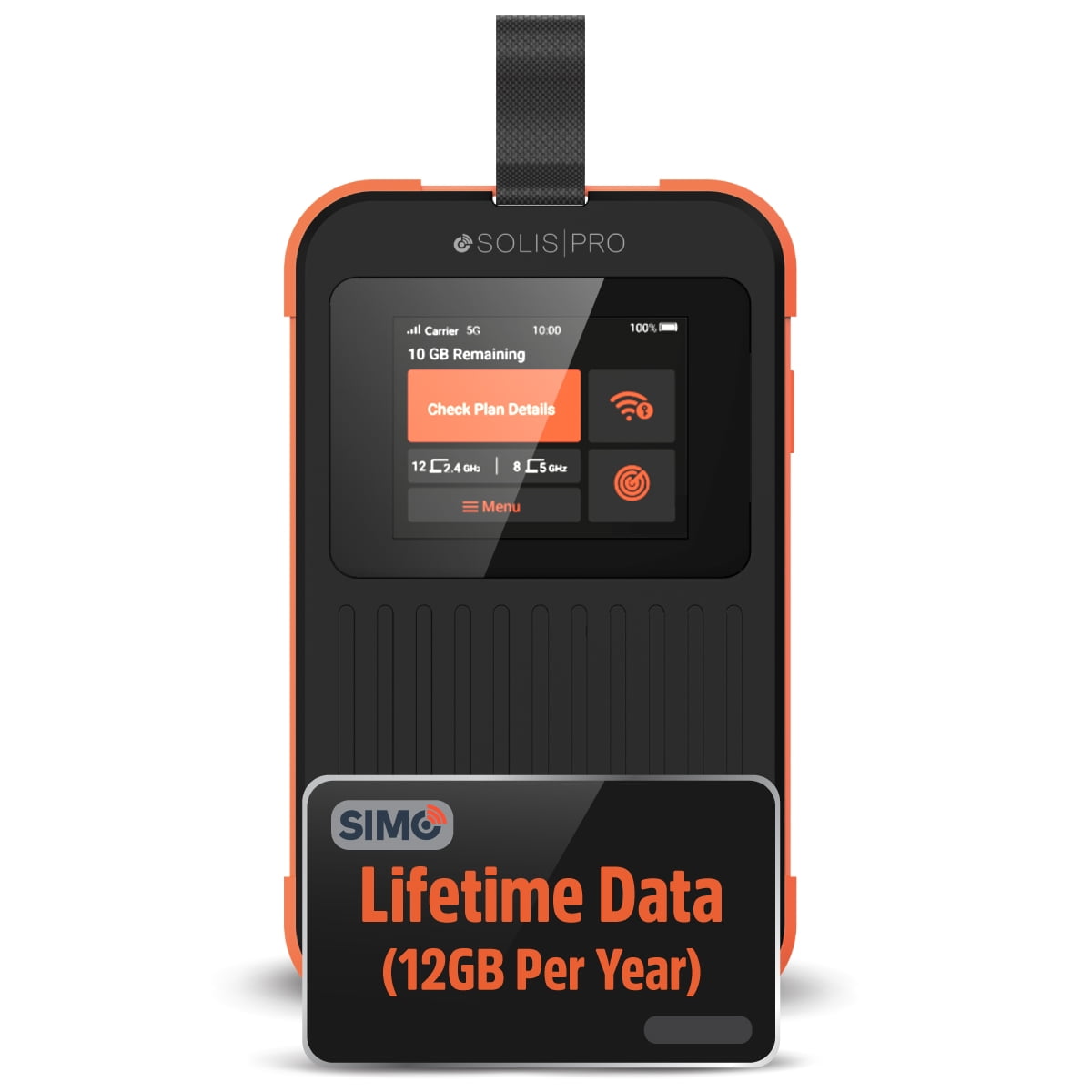 SIMO Solis Pro 5G Hotspot | Lifetime Data - Includes 12GB Year for Life + 10GB Global Data ...