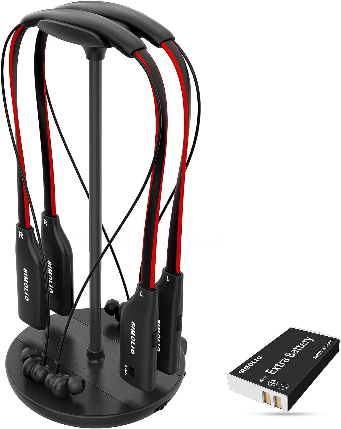 SIMOLIO Dual Wireless Headphones for TV Watching with Transmitter ...