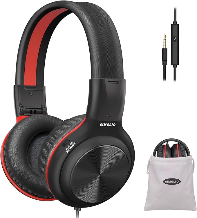 SIMOLIO Kids Wired Headphones with Microphone, Boys Headphone with ...