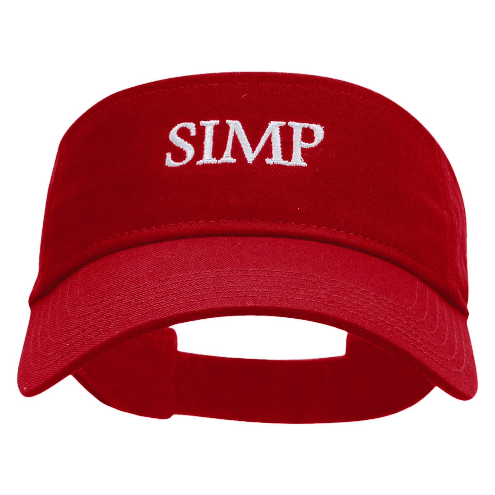 SIMP Embroidered Cotton Twill Sun Visor - Red OSFM - Walmart.com