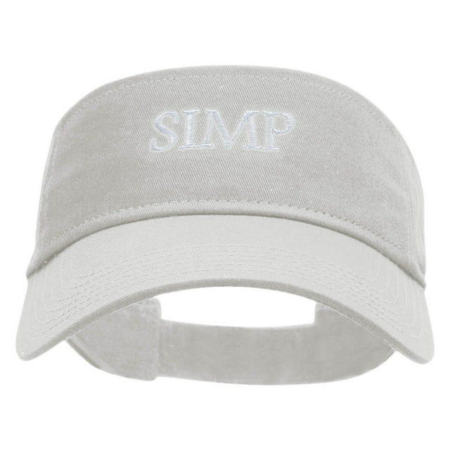 SIMP Embroidered Cotton Twill Sun Visor - White OSFM - Walmart.com